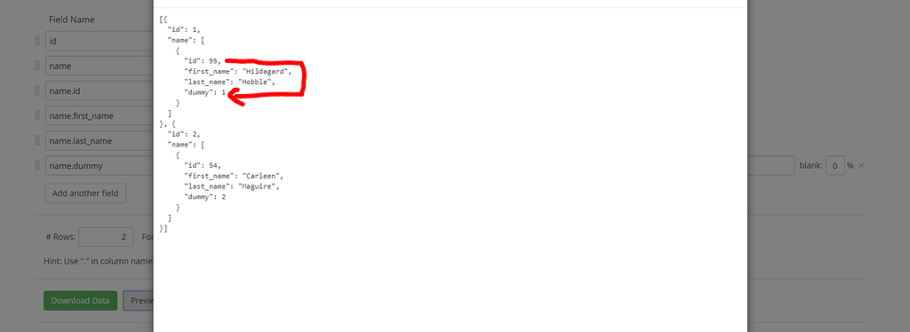 Reuse of a value in a JSON Array - Mockaroo Community Forum